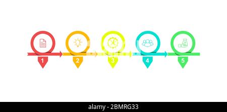 Infographics. Vector stock template five stages. For web page design ...