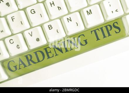 Conceptual hand writing showing Gardening Tips. Concept meaning Proper ...