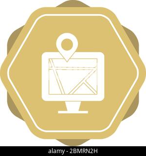Beautiful Maps on computer Vector Glyph icon Stock Vector Image & Art ...