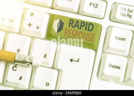 Text sign showing Rapid Response. Conceptual photo Medical emergency ...