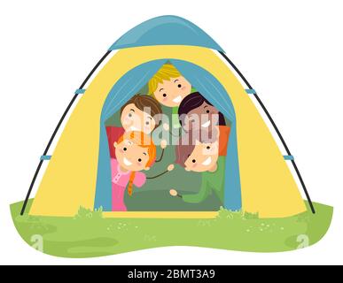 Illustration of Stickman Teenage Girls and Guys Playing Cards Stock ...
