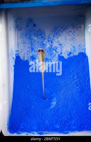 Blue pigment powder micro cobalt, Morocco Stock Photo - Alamy