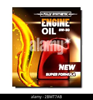 Car Engine Lubrication Oil Promo Poster Vector Stock Vector Image & Art ...