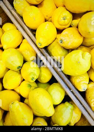 Lemon, kumquat and fruit on the shop window. Mobile photo Stock Photo ...