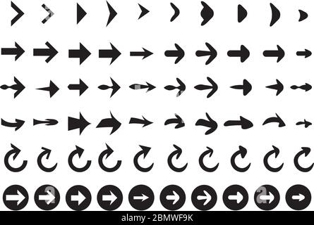 A vector illustration of different types of arrows Stock Vector Image ...