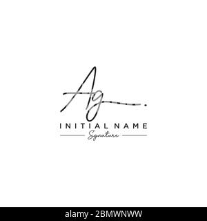 AG Letter Signature Logo Template elegant design logo Sign Symbol ...