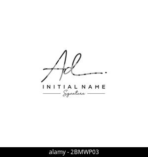 Initial Letter AD Logo - Handwritten Signature Style Logo - Vector Logo ...