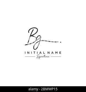 BG Initial letter handwriting and signature logo. A concept handwriting ...