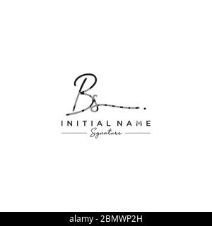 BS Letter Signature Logo Template elegant design logo. Hand drawn ...
