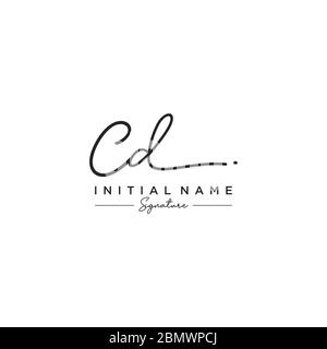 CD Initial letter handwriting and signature logo. A concept handwriting ...