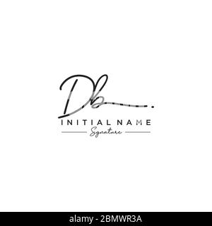 DB Letter Signature Logo Template elegant design logo. Hand drawn Calligraphy lettering Vector ...