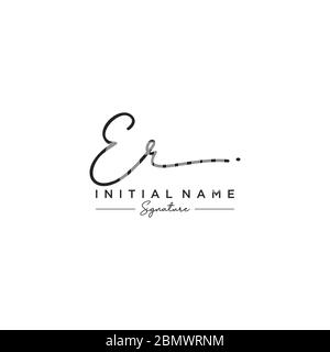 ER Initial letter handwriting and signature logo. A concept handwriting ...