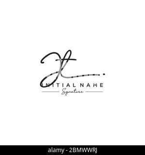 J T JT Initial letter handwriting and signature logo. A concept ...