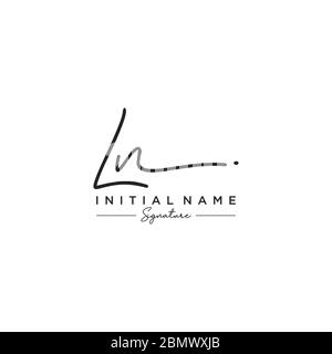 L N LN Initial letter handwriting and signature logo. A concept handwriting initial logo with ...