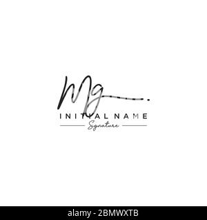 MG Initial letter handwriting and signature logo. A concept handwriting ...