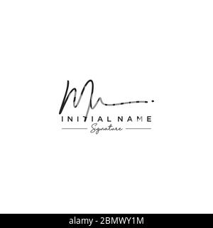 MV Initial Letter handwriting logo hand drawn template vector, logo for ...