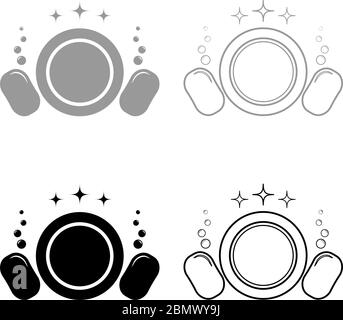 Washing bubbles grey icon. Isolated on white background Stock Vector ...