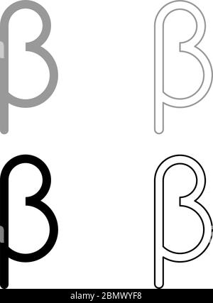 Lowercase Beta greek letter icon illustration on gray background with ...