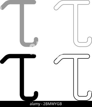 Tau greek symbol small letter lowercase font icon black color vector ...