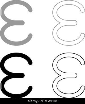 Epsilon greek symbol small letter lowercase font icon black color ...