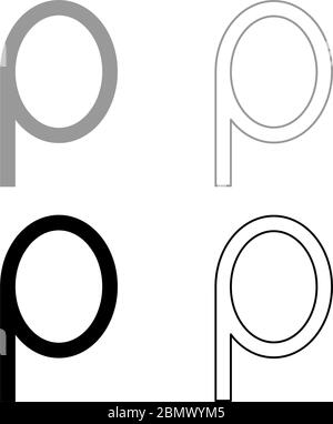 Rho greek symbol small letter lowercase font icon in circle round black ...