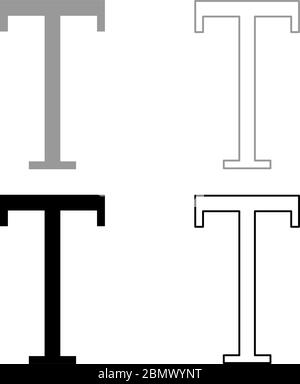 Tau greek symbol capital letter uppercase font icon outline black color ...