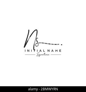 NS Initial Letter handwriting logo hand drawn template vector, logo for ...