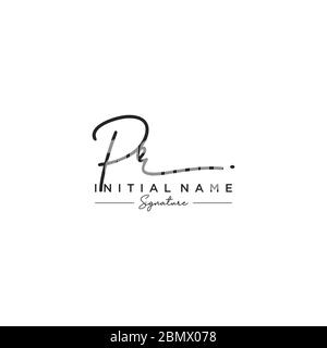 PR Initial letter handwriting and signature logo. A concept handwriting ...
