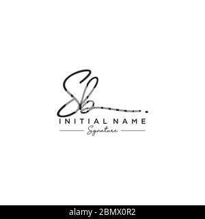 S B SB Initial letter handwriting and signature logo. A concept ...