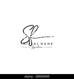SF Initial letter handwriting and signature logo. A concept handwriting ...