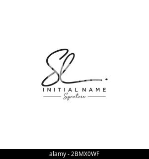 SL Letter Signature Logo Template elegant design logo. Hand drawn ...