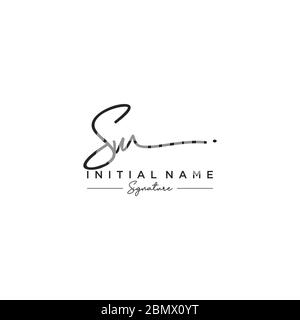 SW Signature Logo Template Vector Stock Vector Image & Art - Alamy