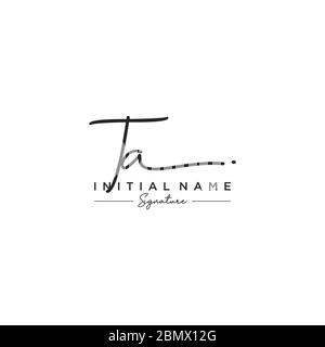 T A TA Initial letter handwriting and signature logo. A concept ...