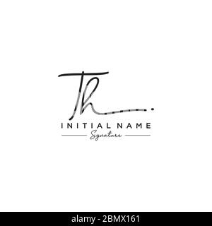 T H TH Initial letter handwriting and signature logo. A concept ...