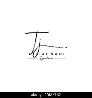 TJ Letter Signature Logo Template elegant design logo. Hand drawn ...