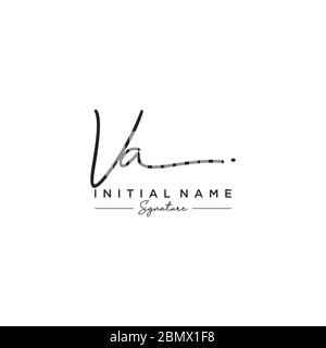 V A VA Initial letter handwriting and signature logo. A concept ...