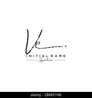 Initial Letter VE Logo - Handwritten Signature Logo - Vector Logo in Signature Style Initials ...