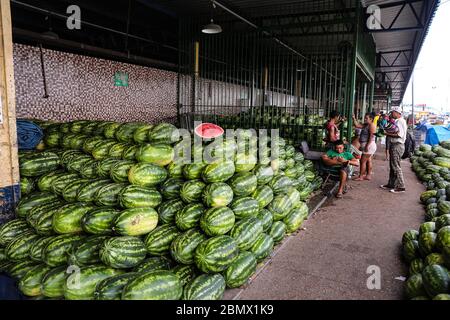Adolpho Lisboa market hall, Manaus, Amazonia State, Brazil Stock Photo ...