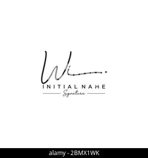 WI Letter Signature Logo Template elegant design logo. Hand drawn ...
