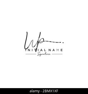 Initial Letter WP Logo - Handwritten Signature Logo - Simple Vector ...