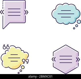Quotation mark outline flat color icons in round outlines on white ...