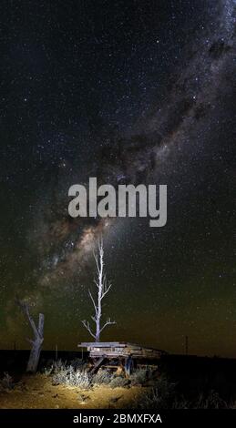 old wreck under starry sky, milky way Karoo Stock Photo - Alamy
