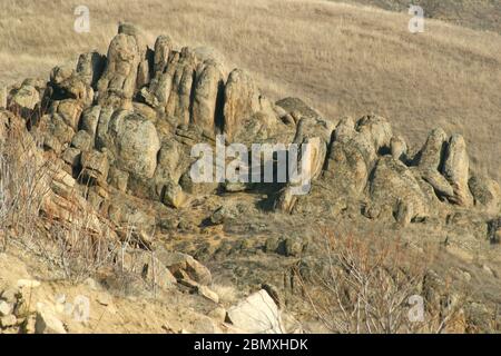 Landscape in the Macin Mountains National Park in Dobrogea, Romania ...