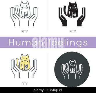 Pity vector line icon, linear concept, outline sign, symbol Stock ...