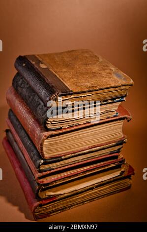 old antique books from scuffs and scratches Stock Photo - Alamy
