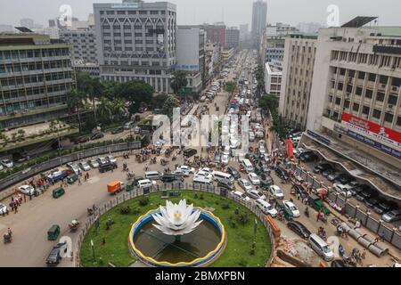 Aerial photo shows the busy traffic in Hohhot City, north China's Inner ...