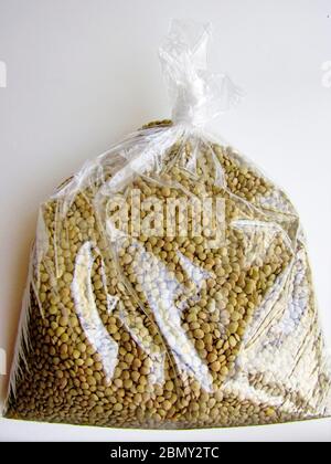 transparent packet of lentils Stock Photo - Alamy