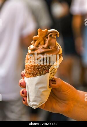Trdelnik traditional chimney sweet of Prague Czech Republic Stock Photo ...
