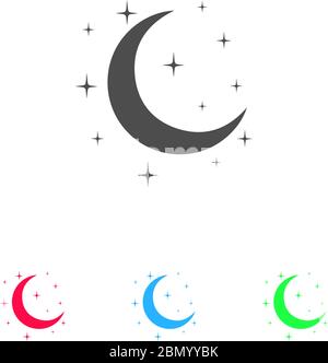 The weather forecast for the night time. Icons, weather prediction ...