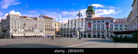 Trieste city center, the Piazza Unita d'Italia in the centre of Trieste ...
